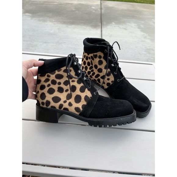 Stuart Weitzman | Shoes | Stuart Whitman Calf Hair Animal Print Boots ...
